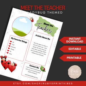 Meet the Teacher Template Editable in Canva Teacher Introduction Flyer ...