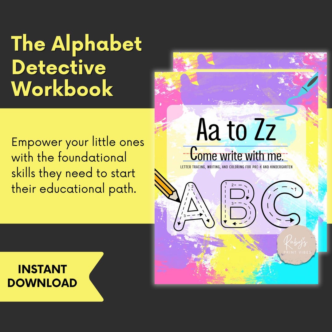 Alphabet Workbook for Pre-k to Kindergarten Trace, Write, and Color ...