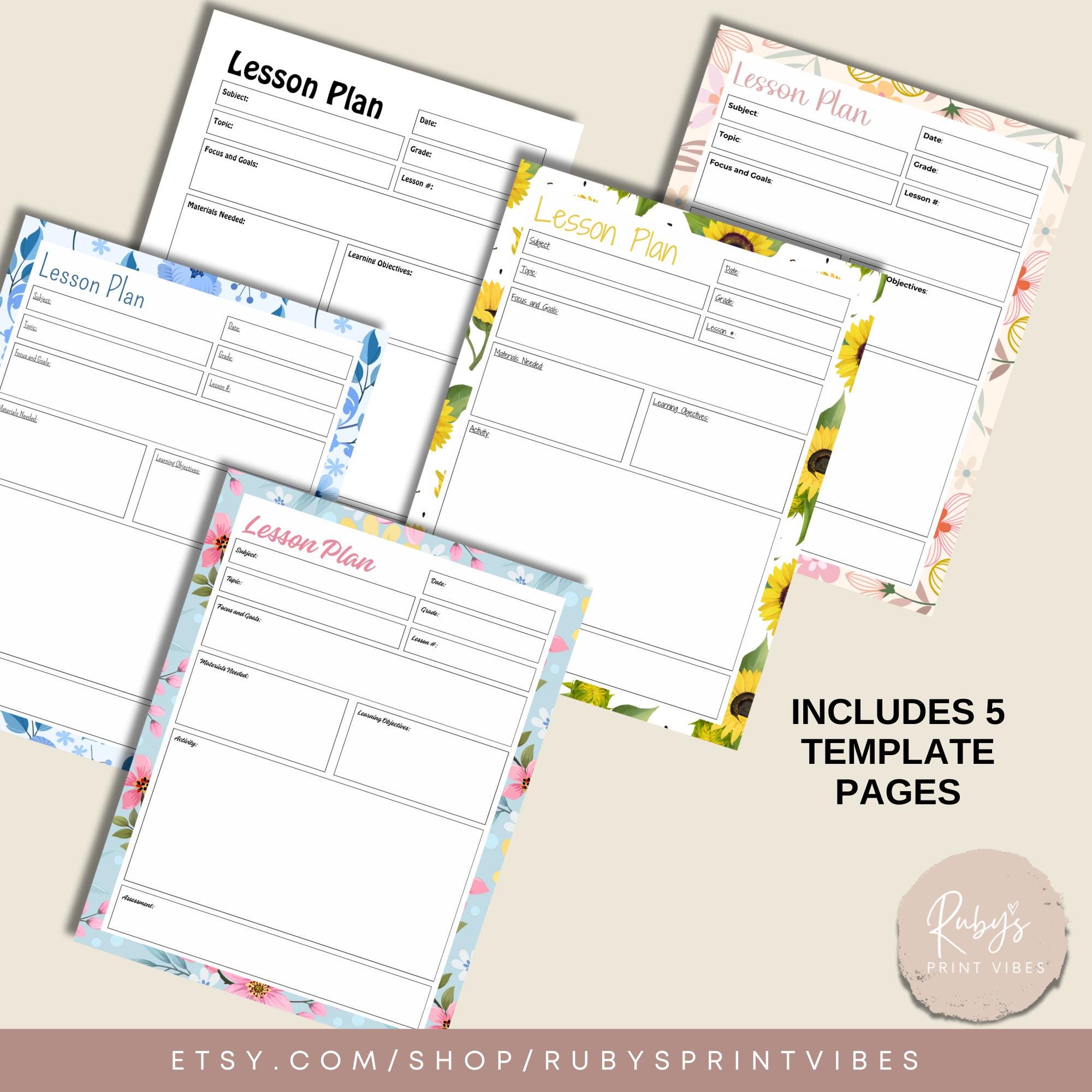 Summer Themed Daily Lesson Plan Template for Teacher Lesson Planning ...