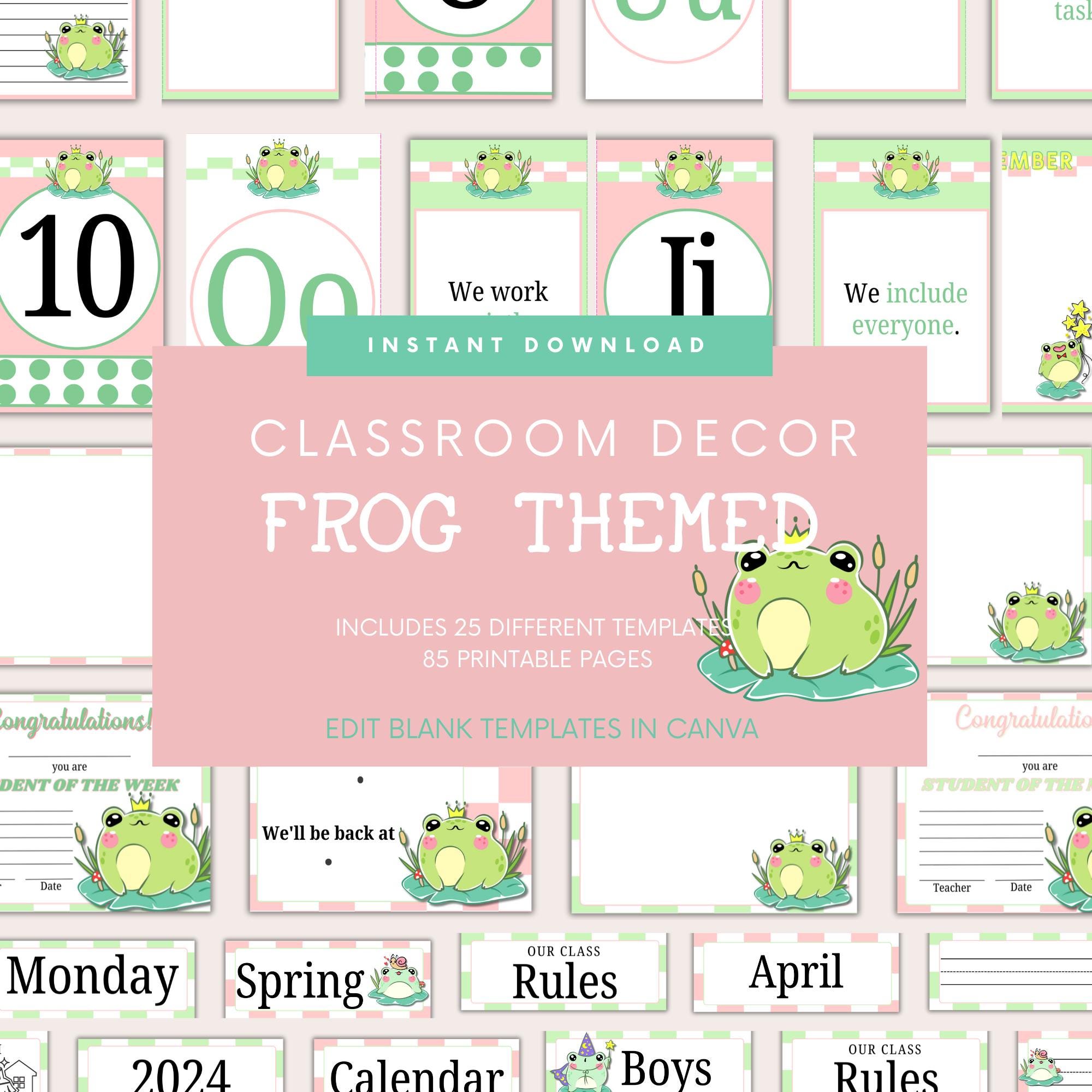 Classroom Decor Bundle: Frog Theme Editable Decorations | Classroom ...