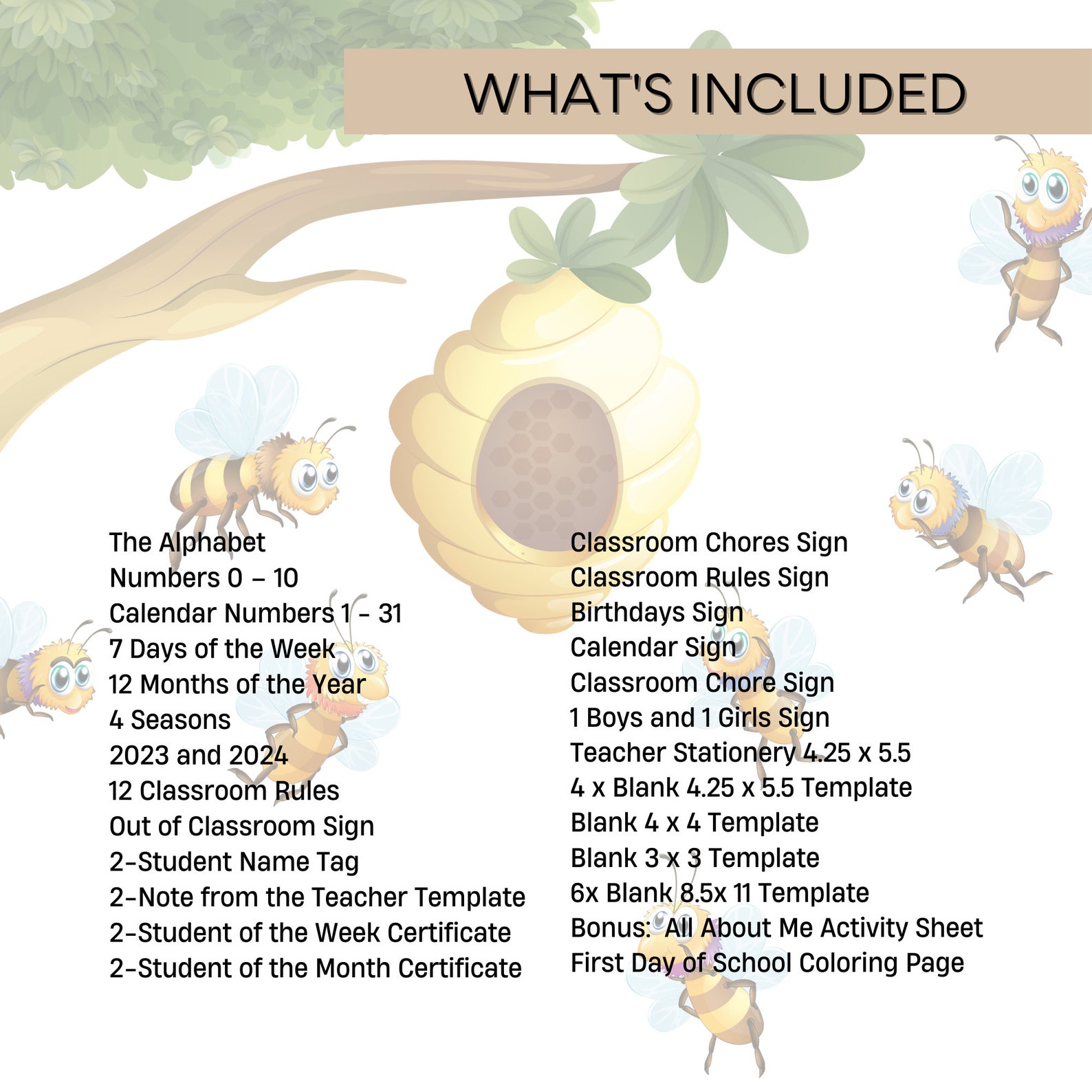 Bumble Bee Classroom Décor Bundle for Preschool Bulletin Board Bumble ...