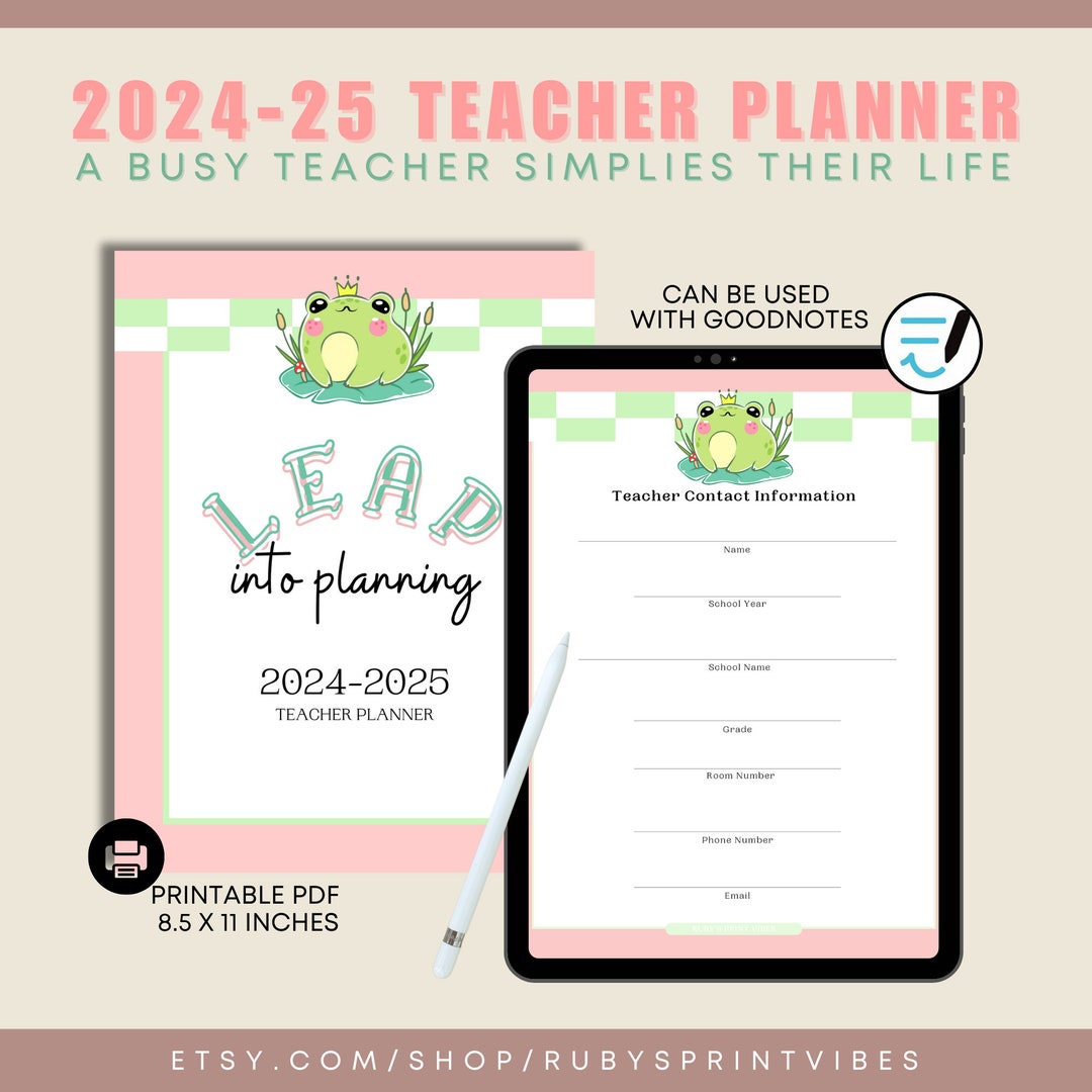2024 - 2025 Teacher Planner | Planners for Teachers | School Planners ...
