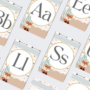 Boho Theme Classroom Alphabet Poster - Editable Templates for Daycare ...