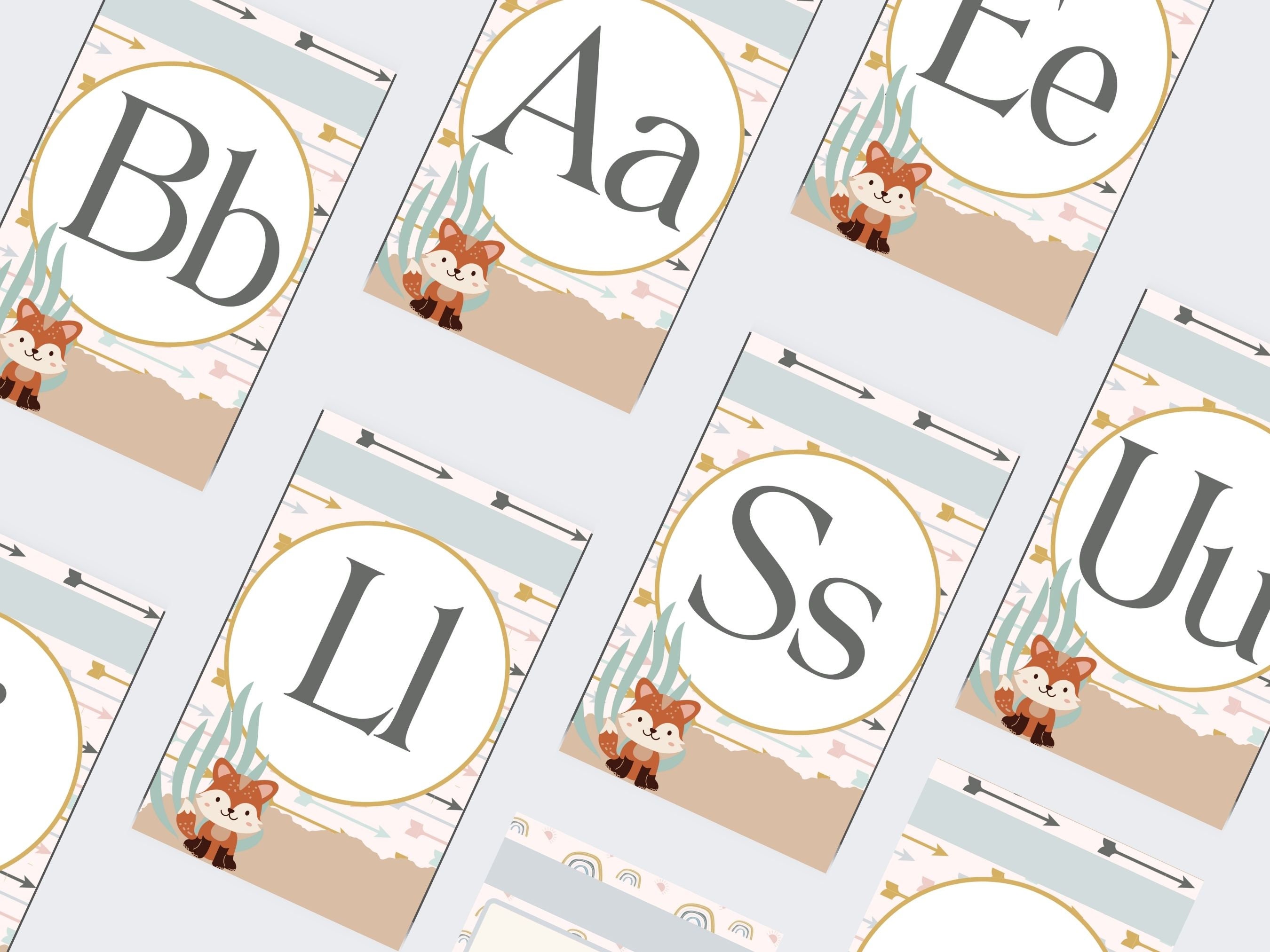 Boho Theme Classroom Alphabet Poster - Editable Templates for Daycare ...