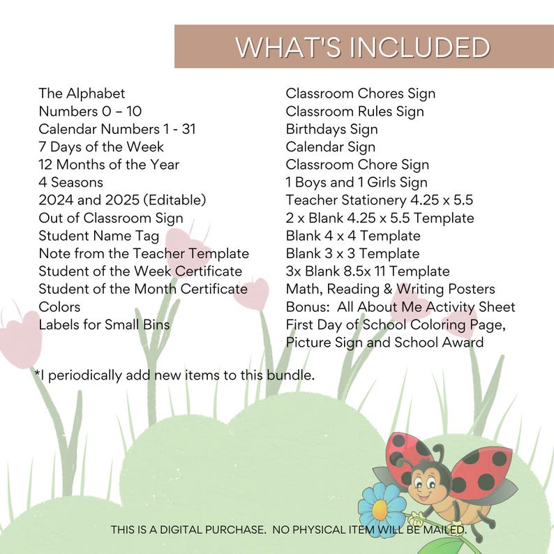 Classroom Decor Bundle: Ladybug Theme Decorations | Classroom Labels ...