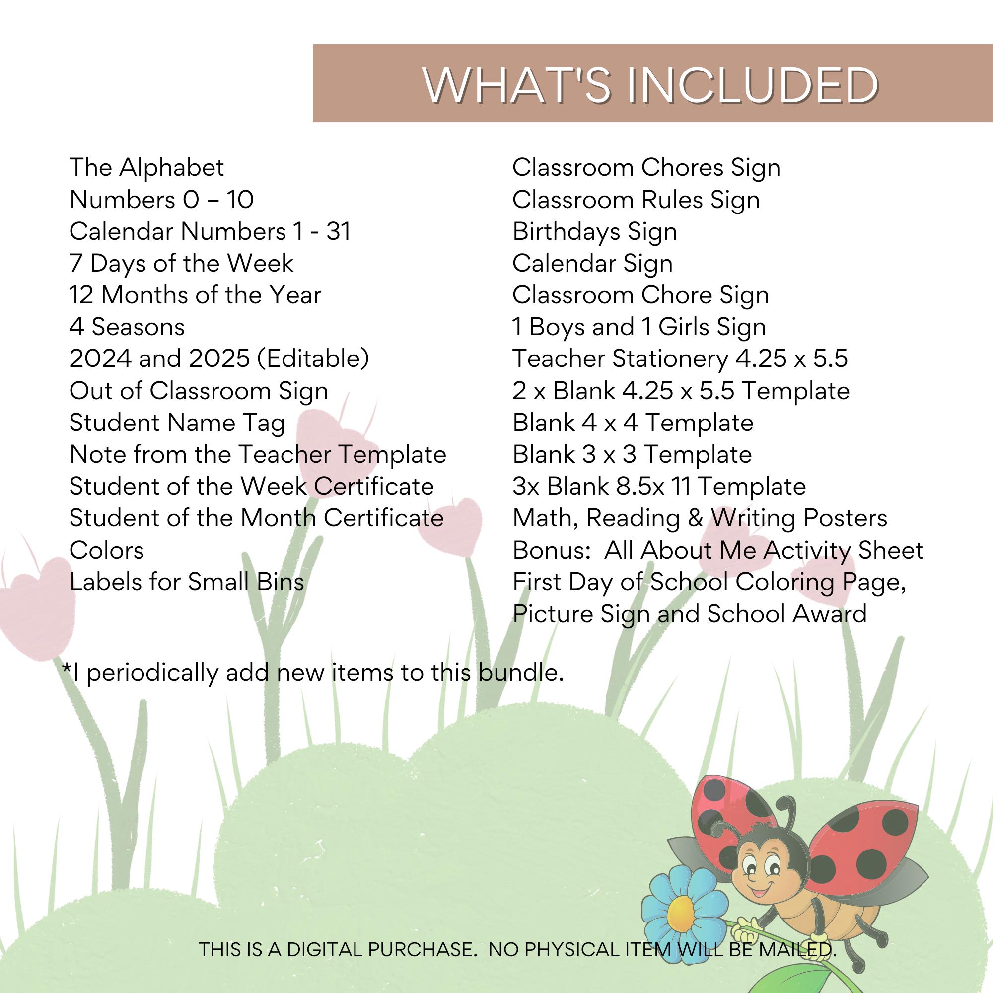 Classroom Decor Bundle: Ladybug Theme Decorations | Classroom Labels ...