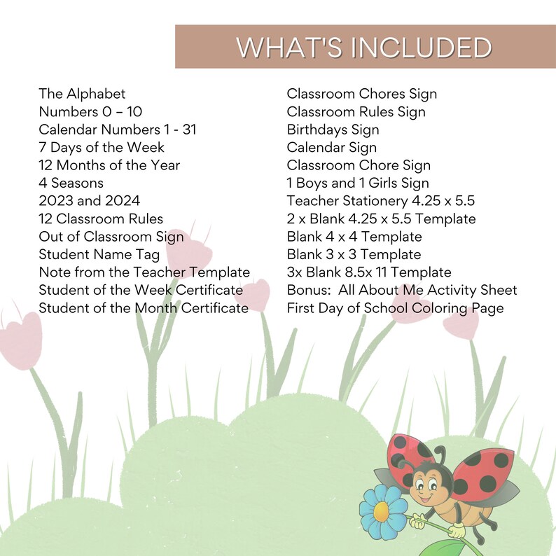 Classroom Decor Bundle: Ladybug Theme Decorations Classroom Labels and ...