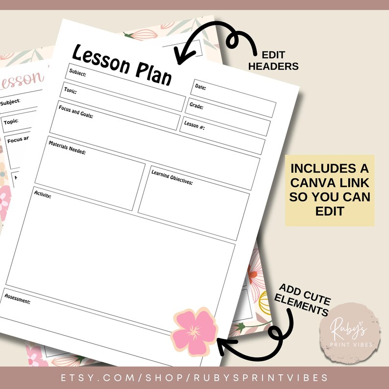 Summer Themed Daily Lesson Plan Template for Teacher Lesson Planning ...
