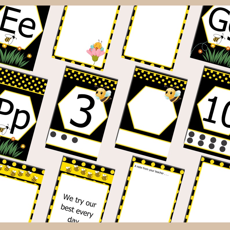 Bumble Bee Classroom Décor Bundle for Preschool Bulletin Board Bumble ...