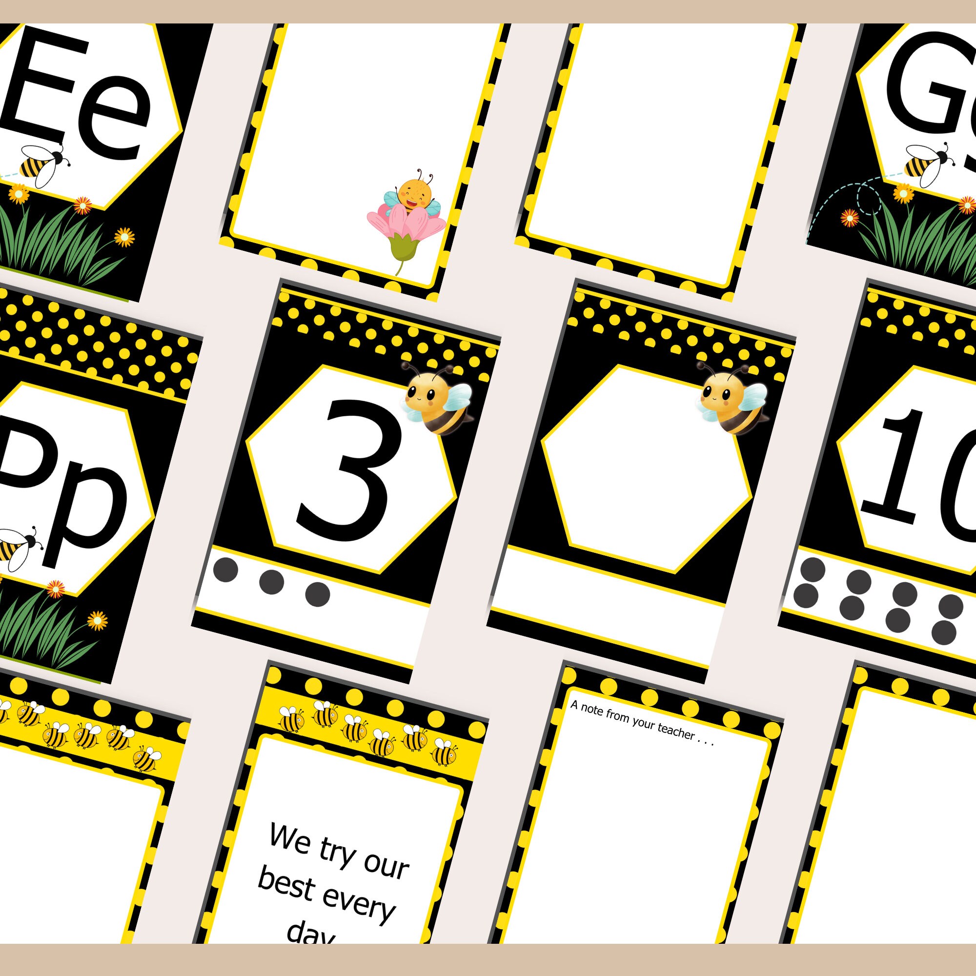 Bumble Bee Classroom Décor Bundle for Preschool Bulletin Board Bumble ...