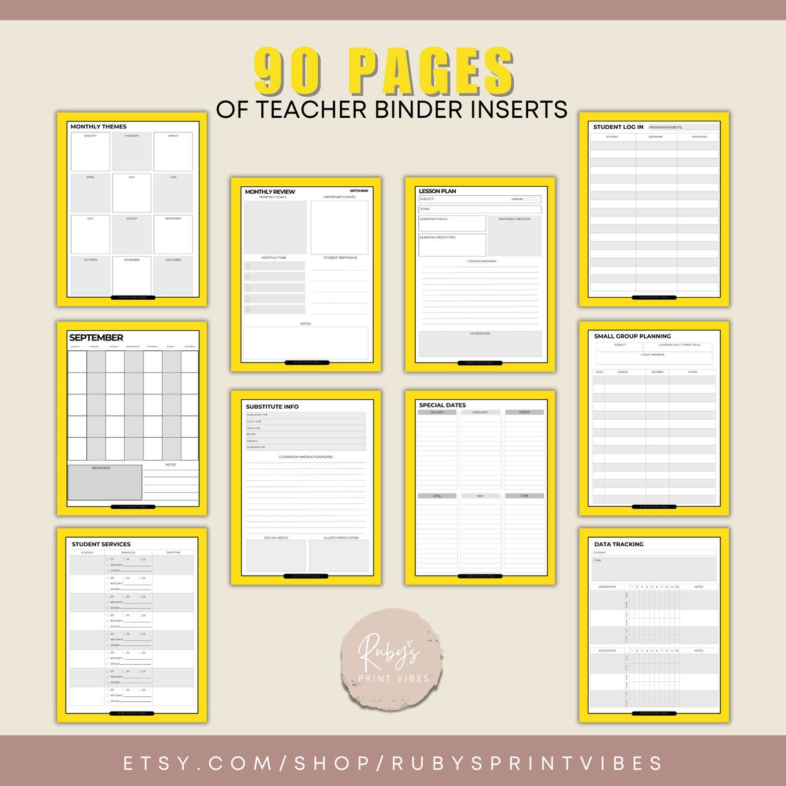 2024 2025 Printable Teacher Planner With a Bumble Bee Theme Can Be Used ...