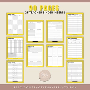 2024 2025 Printable Teacher Planner With a Bumble Bee Theme Can Be Used ...