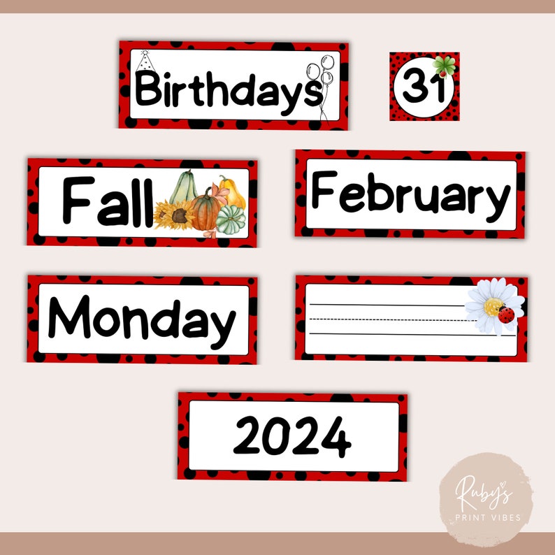 Classroom Decor Bundle: Ladybug Theme Decorations | Classroom Labels ...