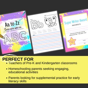 Alphabet Workbook for Pre-k to Kindergarten Trace, Write, and Color ...