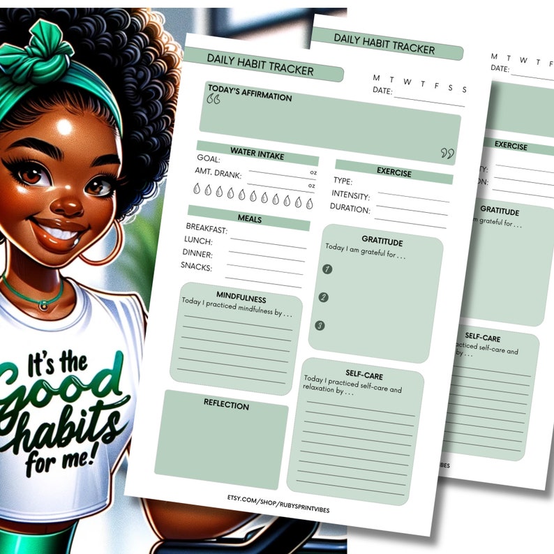Daily Habit Tracker Digital Printable Everyday Habit Tracker Goodnotes ...