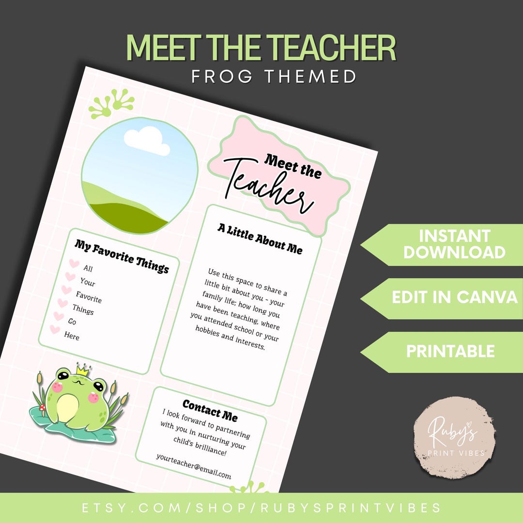Meet the Teacher Template Editable in Canva Teacher Introduction Flyer ...