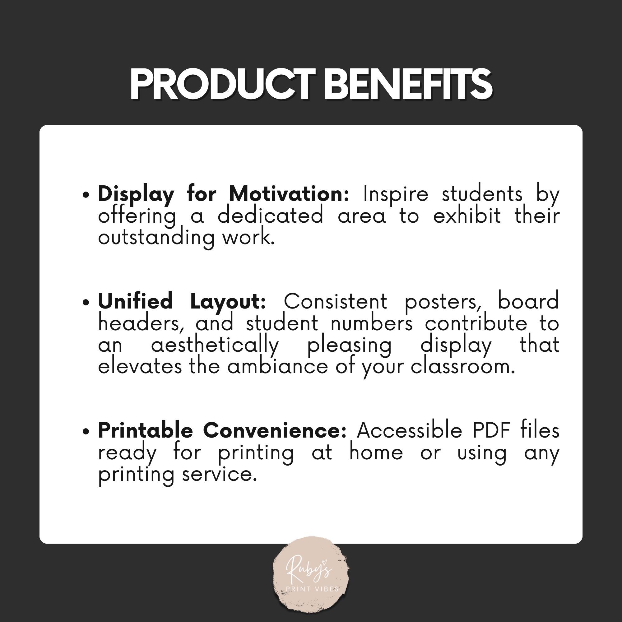 Brag Board Poster Set - Display Your Students' Amazing Work | Includes ...