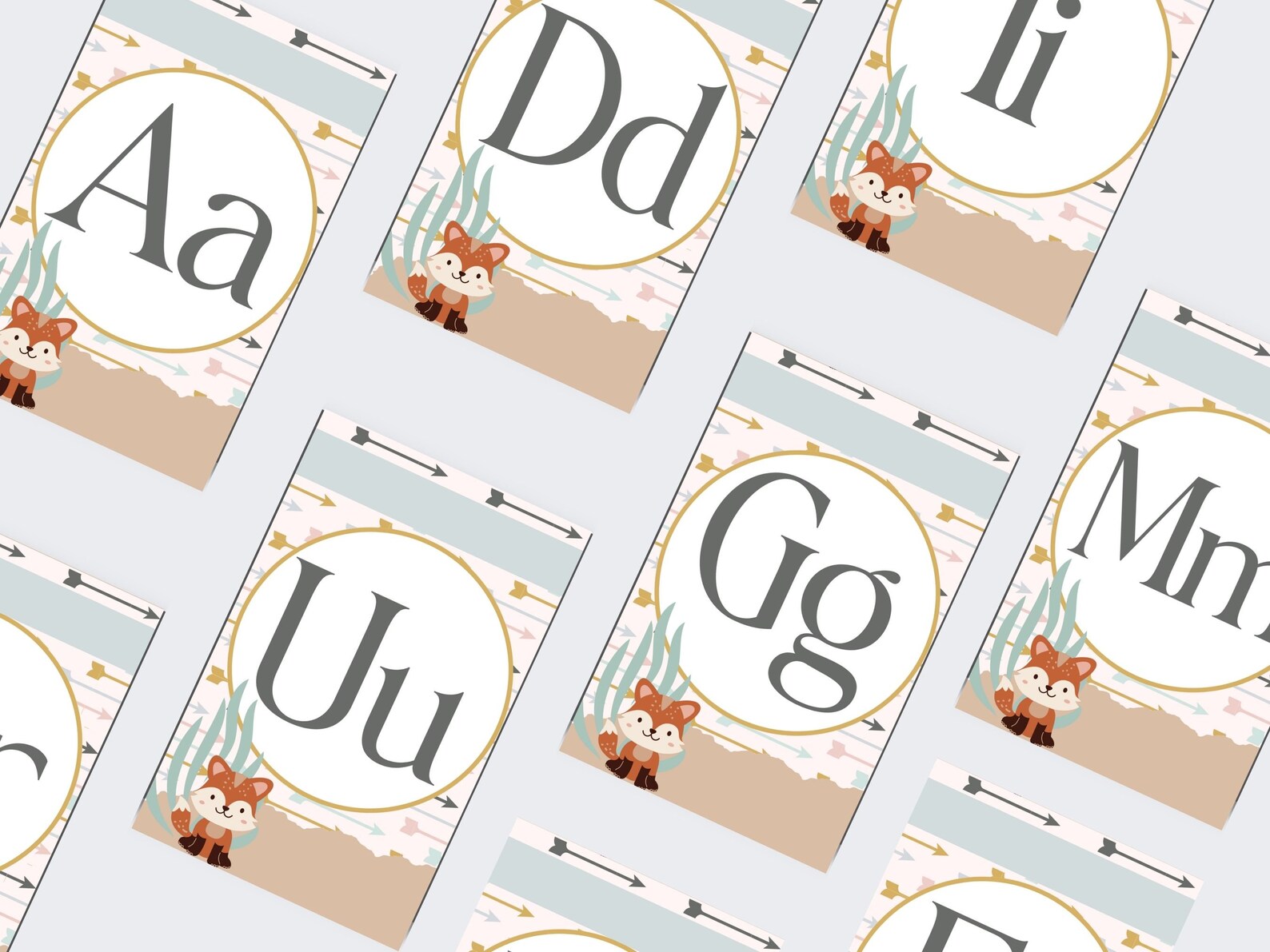 Boho Theme Classroom Alphabet Poster - Editable Templates for Daycare ...