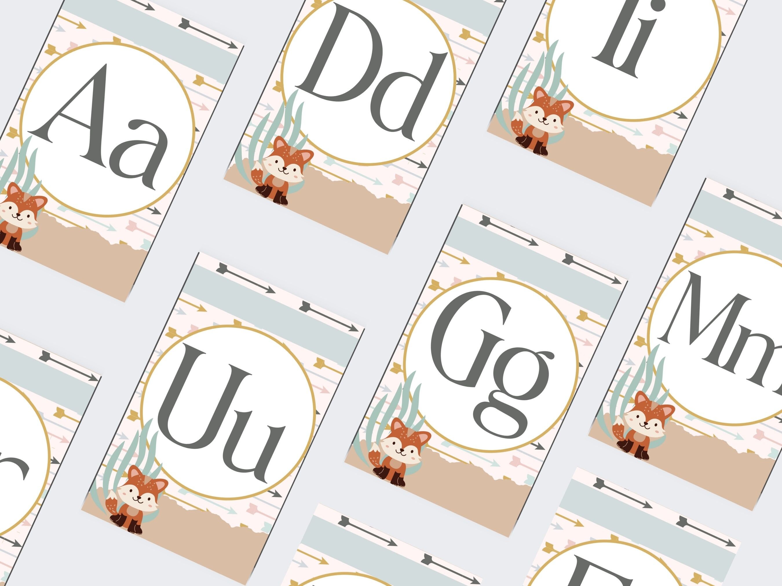 Boho Theme Classroom Alphabet Poster - Editable Templates for Daycare ...