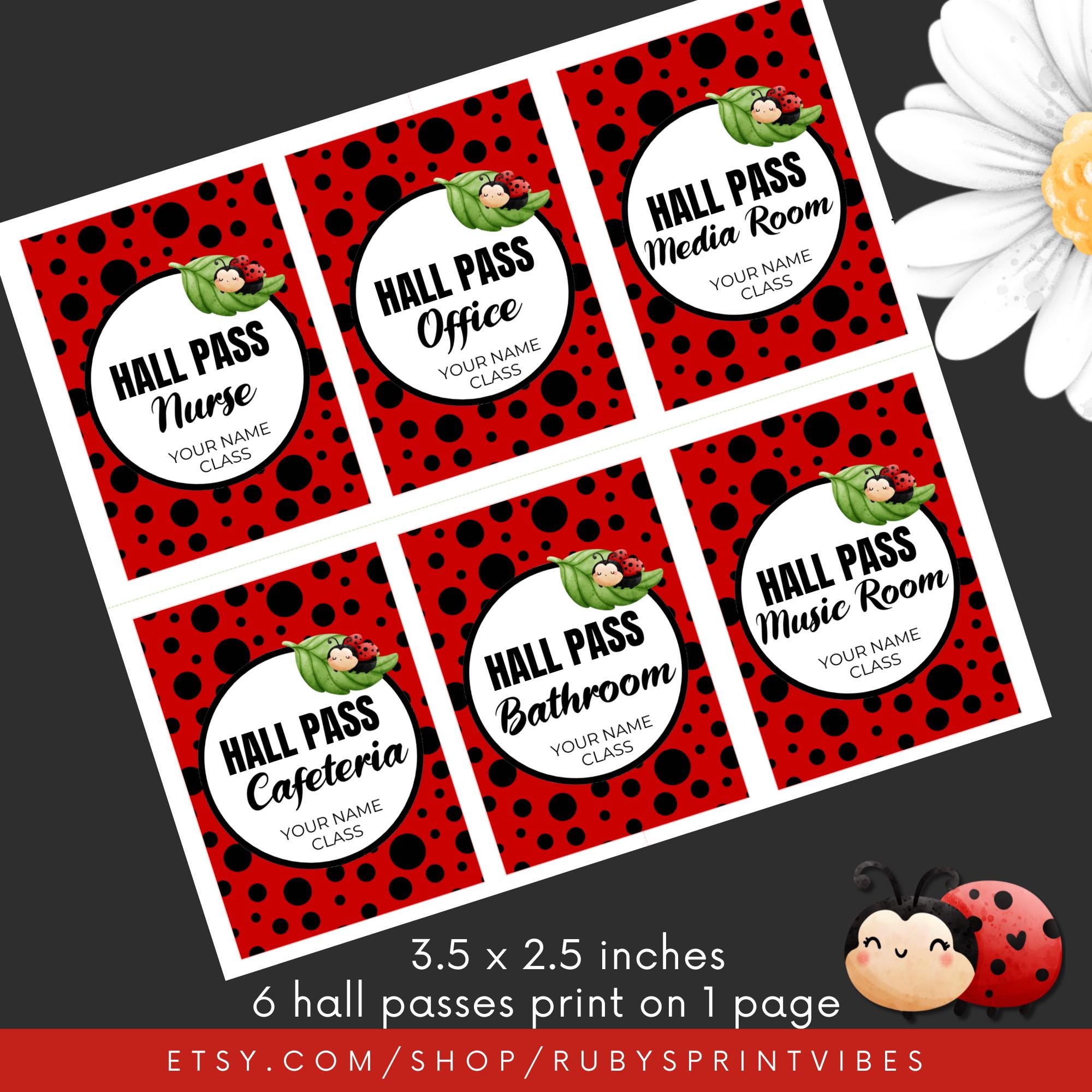 Printable Hall Pass for Teacher Classroom Management Editable Hall Pass ...