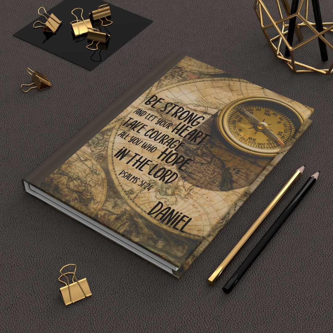 Personalized Christian Journal for Men, Custom Bible Verse Hardcover ...