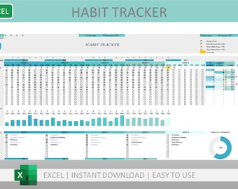 Habit Tracker for Excel Template - Etsy UK