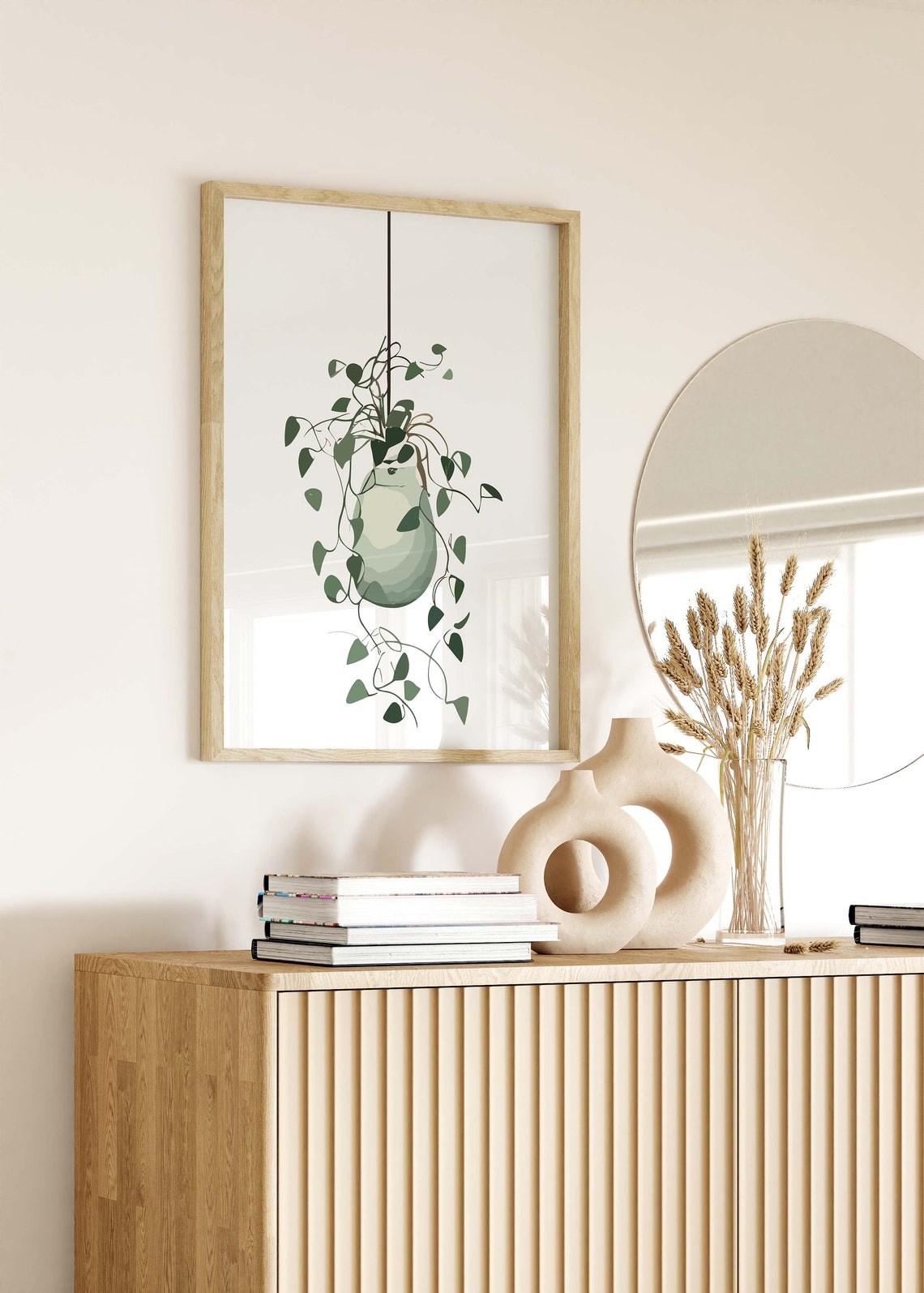 Set of 6 Prints, Botanical Hanging Plants Poster, Green Wall Art ...
