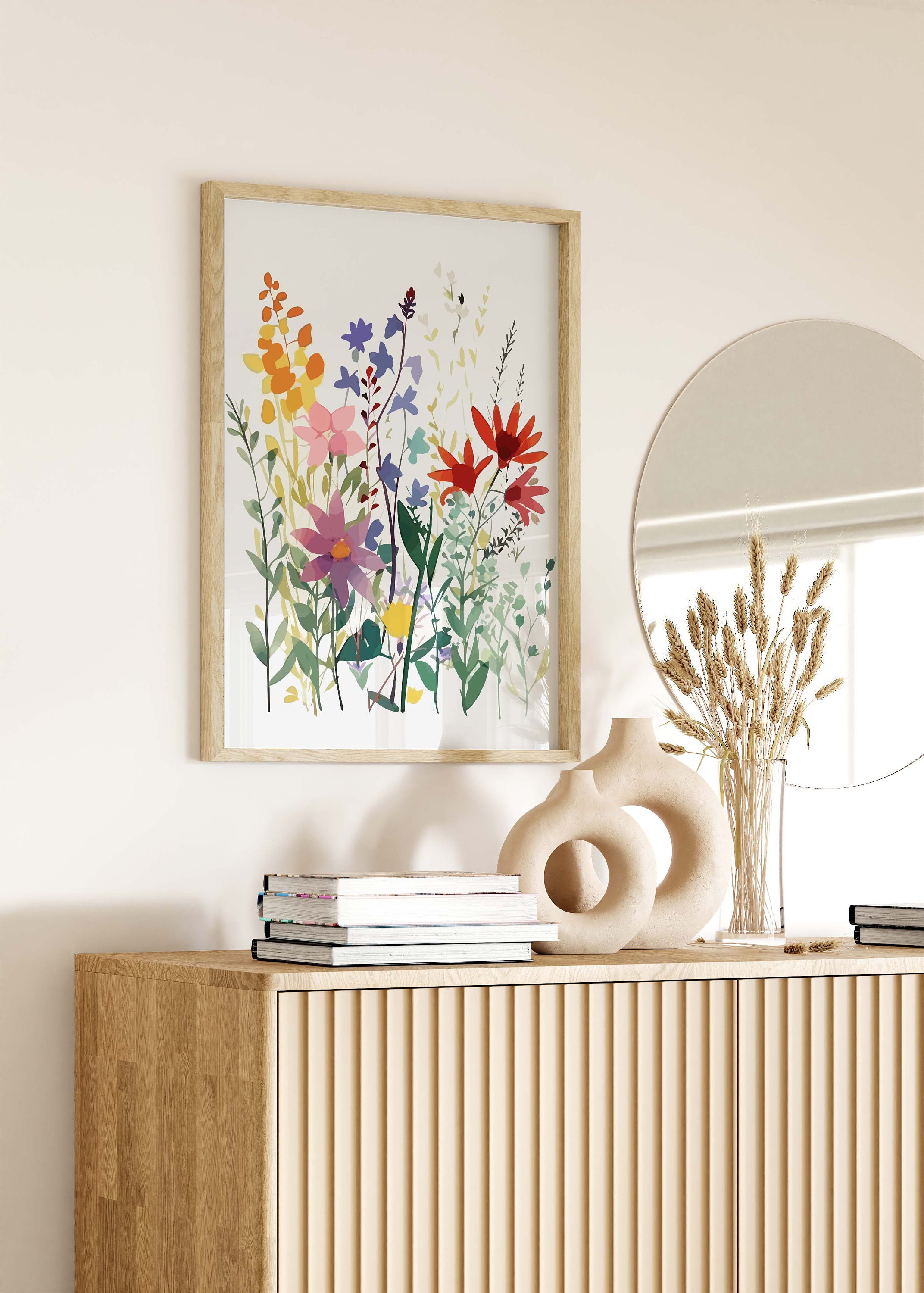 Wildflowers Watercolor Print Set of 3, Colorful Floral Prints ...