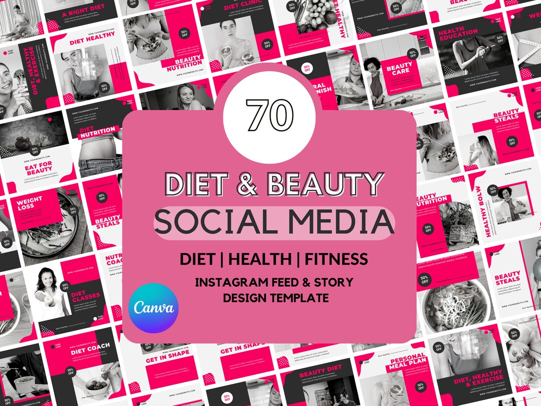 Pink Dietician Instagram Template Design Weight Loss Coach Health Coach ...