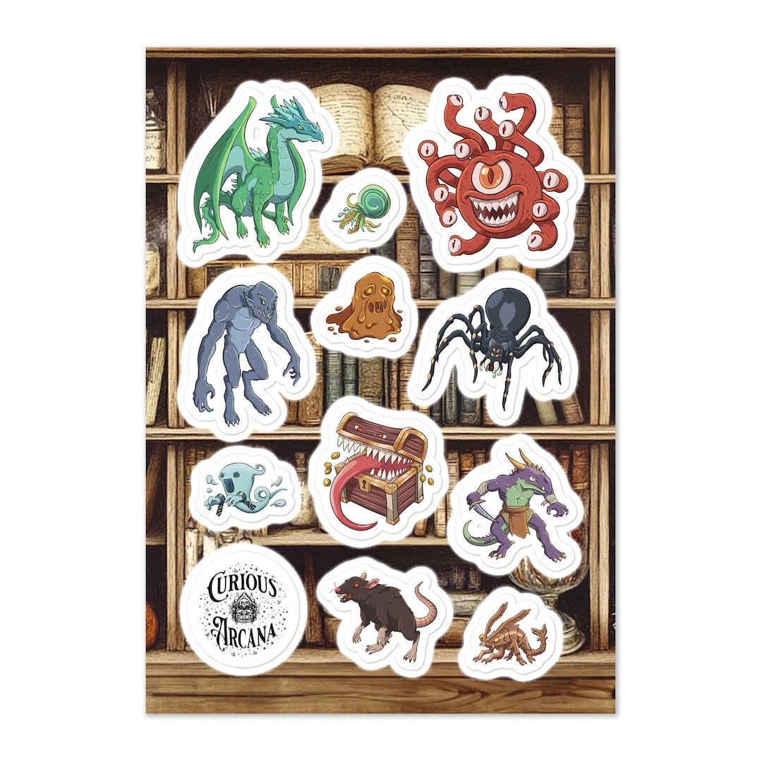 Dnd Monster Sticker Pack | 11 Dungeons and Dragons Stickers | D&D ...