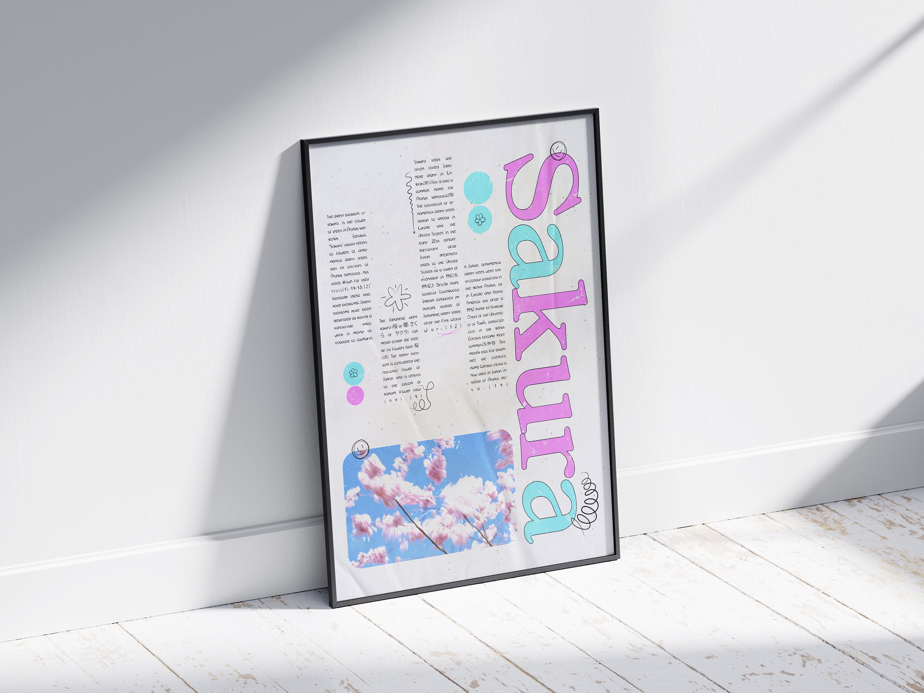 Sakura Cherry Blossom Tree Poster SAKURA Wall Art Modern Kawaii ...