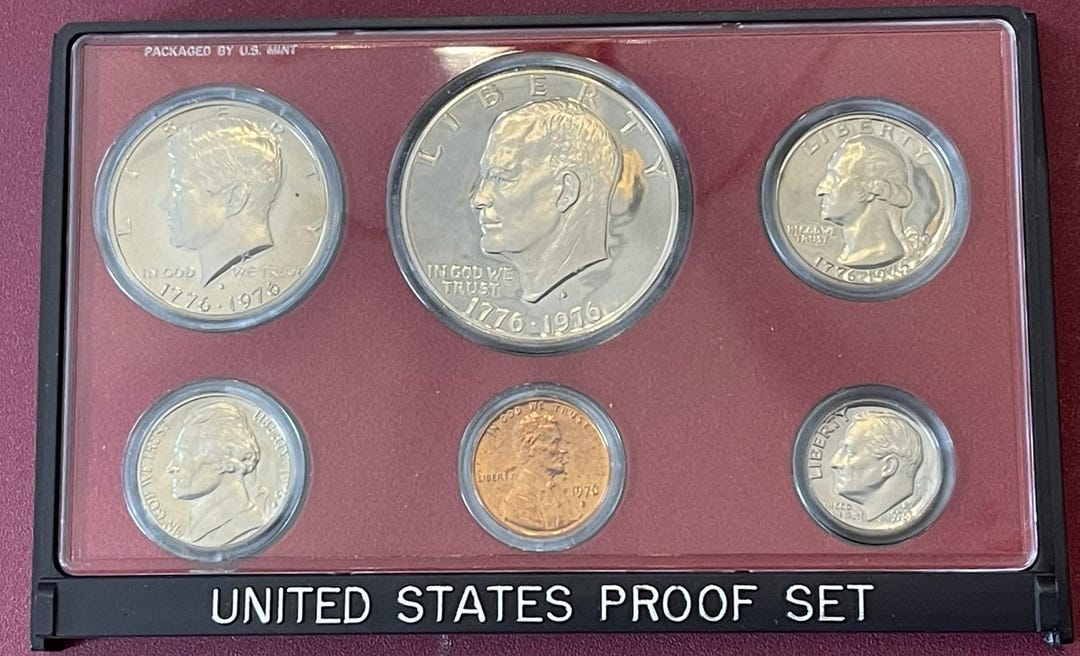 1976 S Proof Set Original Box - 6 Coin Set Includes Eisenhower Dollar ...