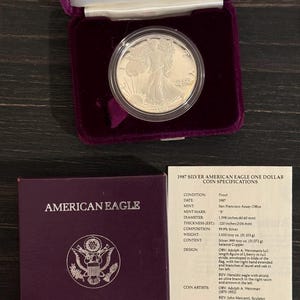 1987 Proof American Silver Eagle, COA and OGP, 2nd Year Minted - Etsy