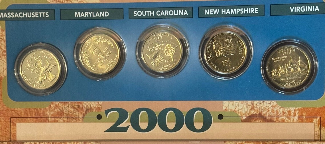 1999 Thru 2001 US Statehood Quarters 24K GOLD PLATED W/capsules - Etsy