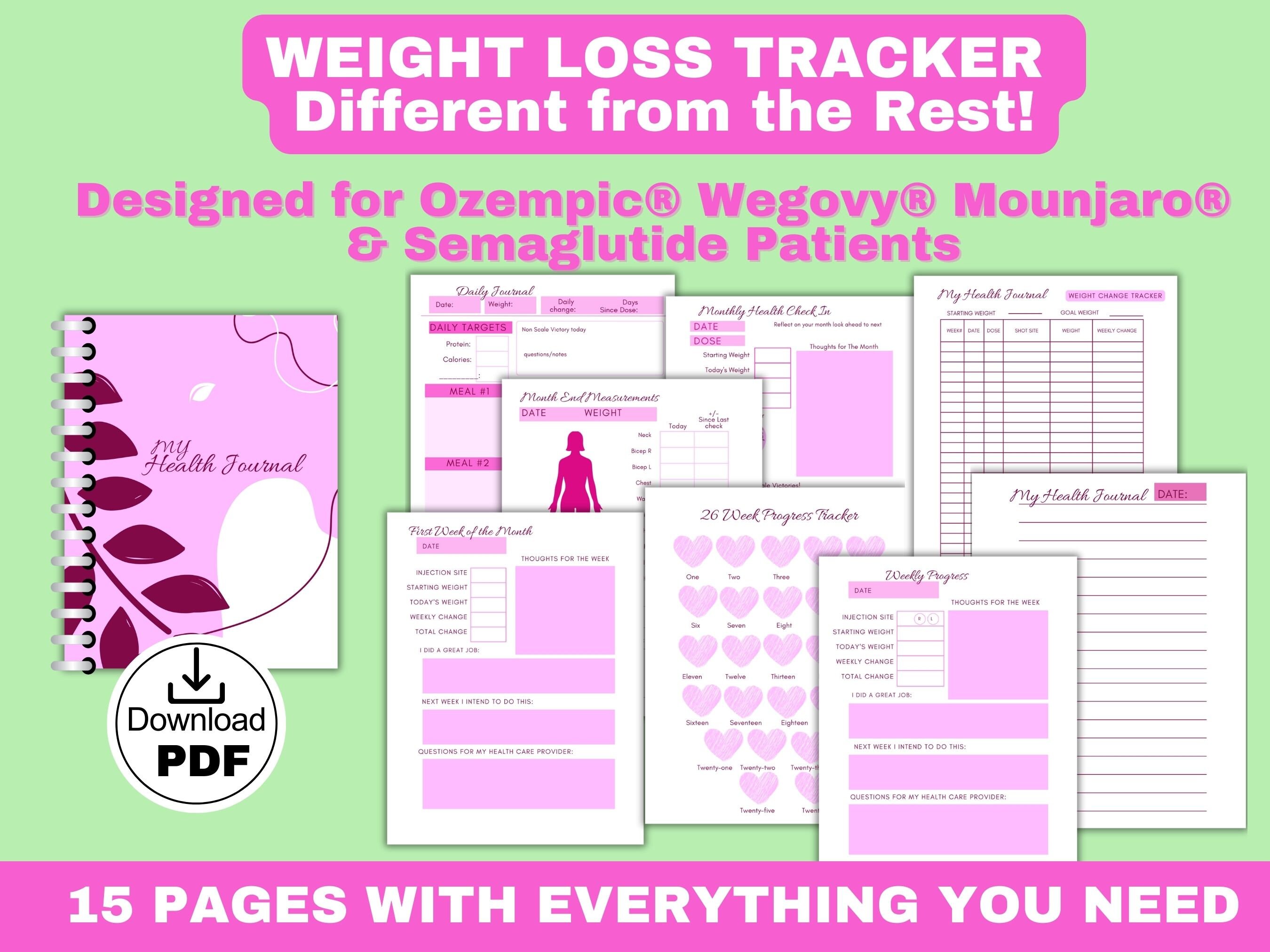 Printable Ozempic Mounjaro Wegovy Weight Loss Journal PDF - Etsy México