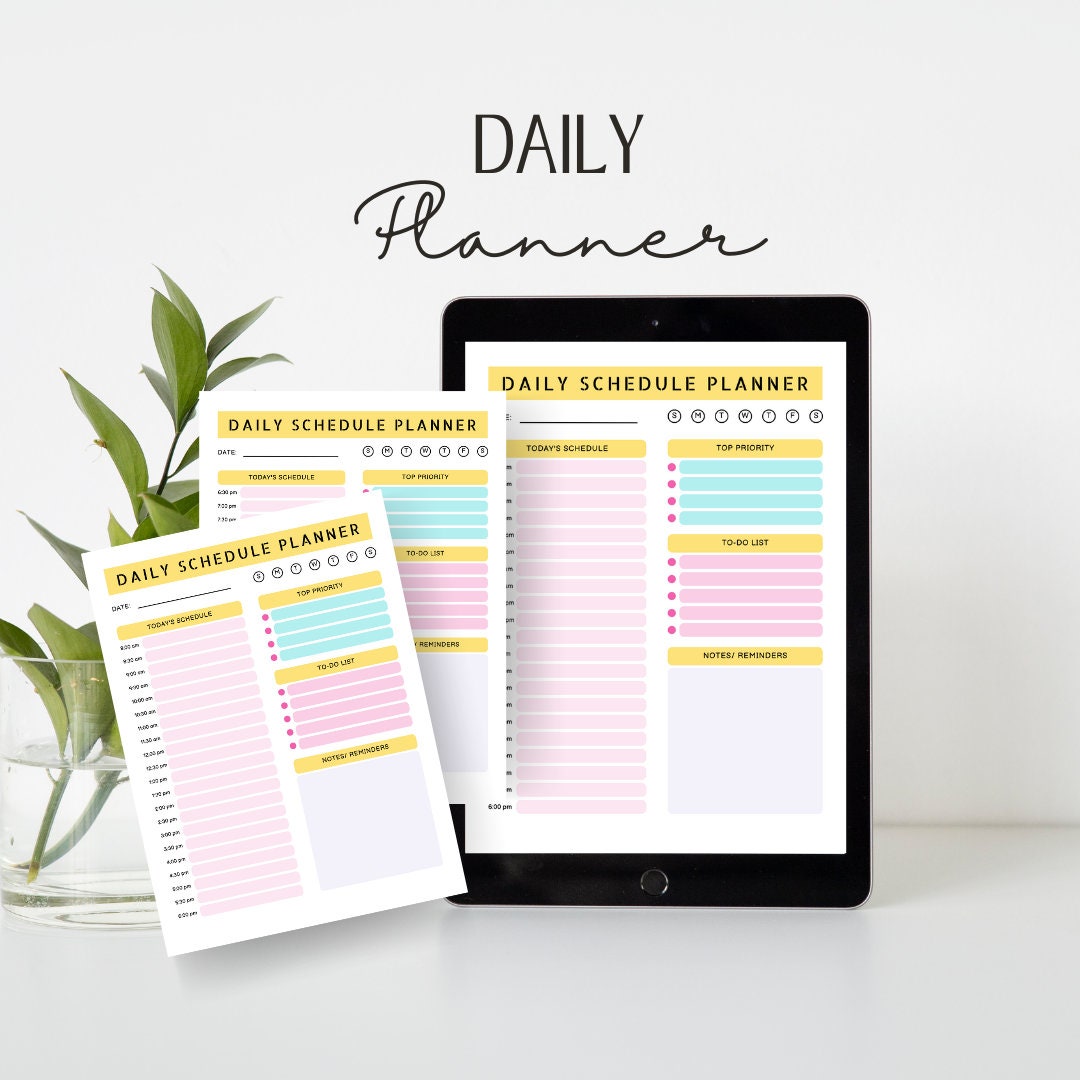 Digital Daily Schedule Planner - Etsy