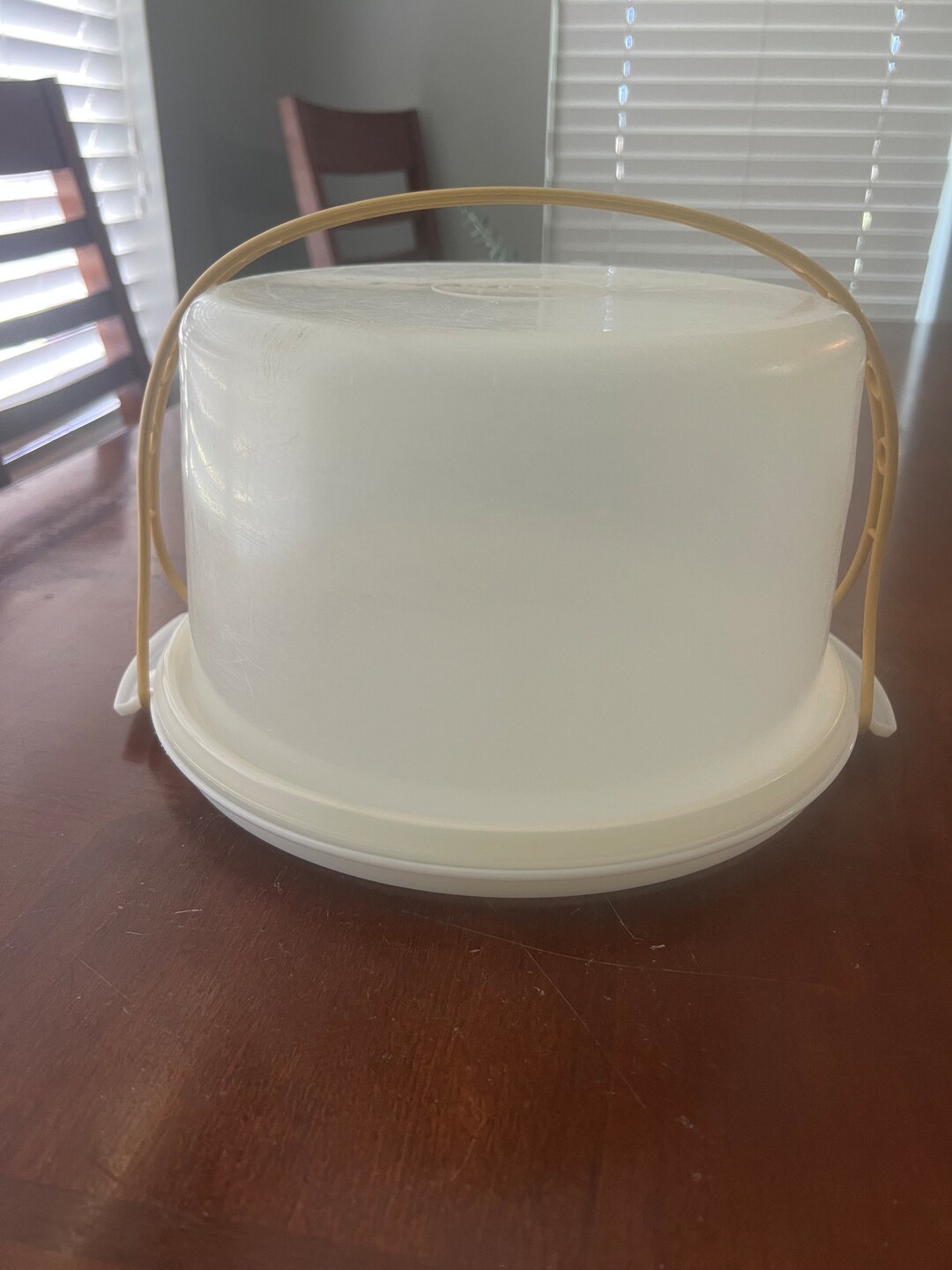 Vintage Clear Tupperware Cake Carrier With Harvest Gold Handle 683 10 ...