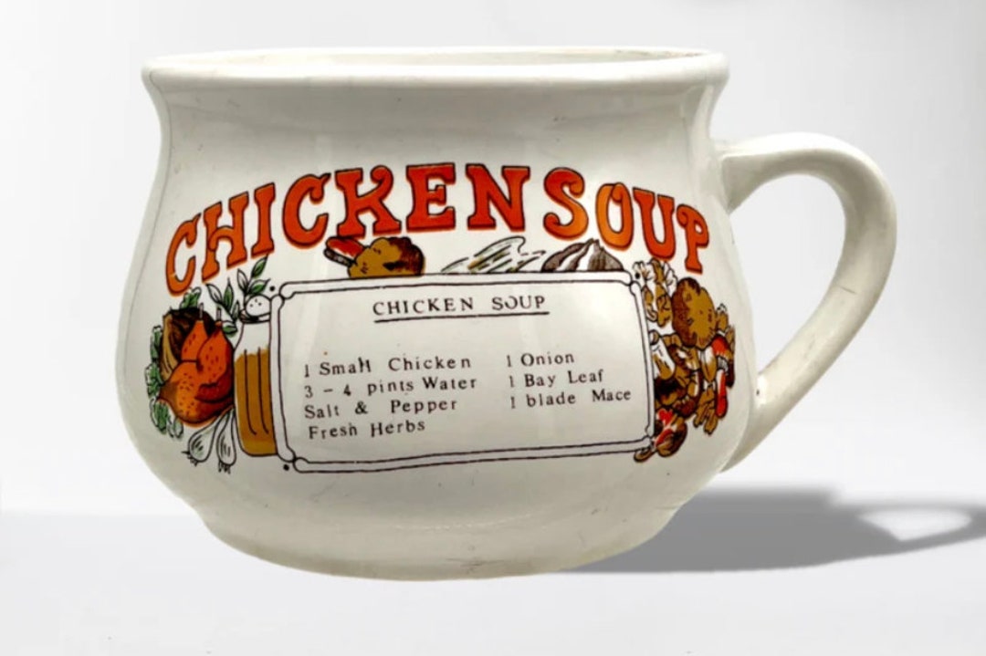 1970's Vintage Soup Mug. Chicken Soup Recipe. Ceramic Soup - Etsy