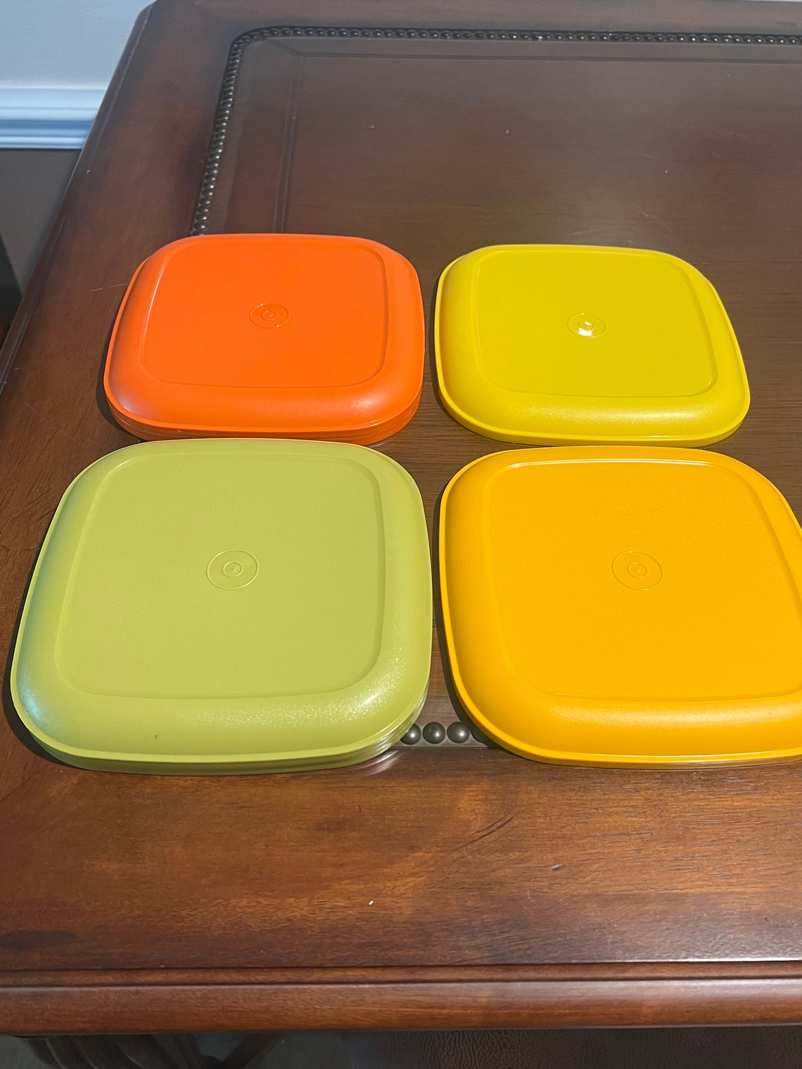 Vintage Tupperware Set of 6 Square Plates Lunch Luncheon Picnic - Etsy