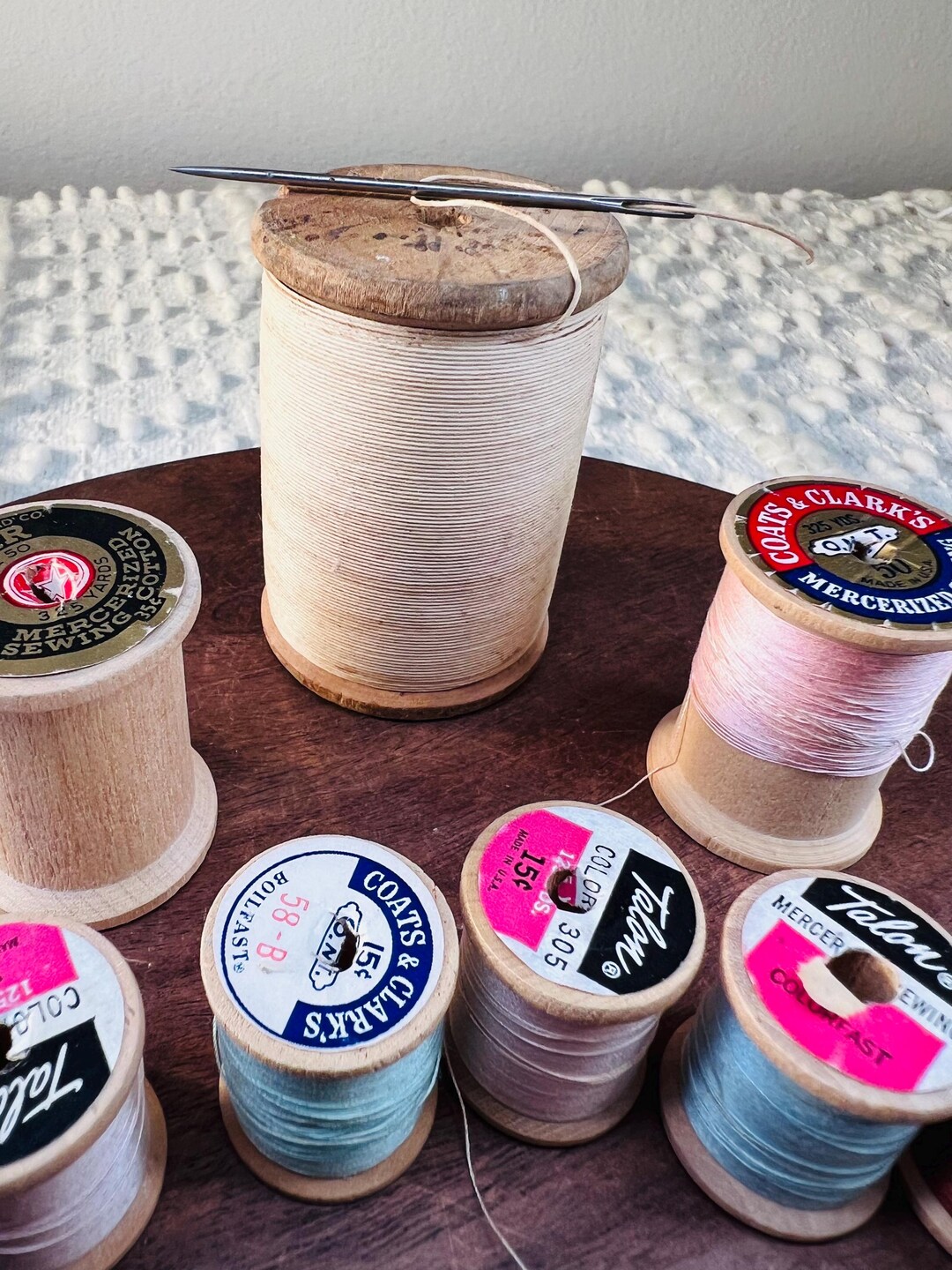 Vintage Wooden Thread Spools Lot of 10 - Etsy