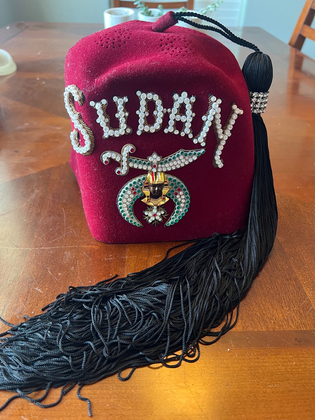 Vintage Masonic Sudan Patrol Shriner's Fez Wool Hat Tassel Uniform Men ...