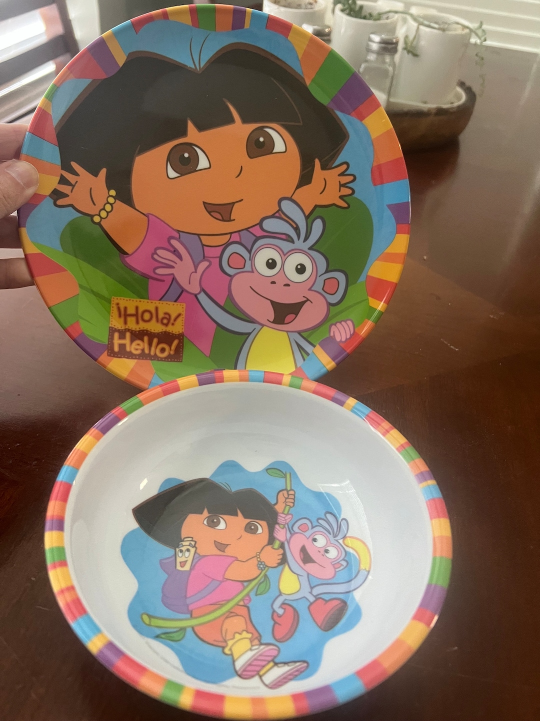 Dora the Explorer 8 Child's Plate Hola Hello Colorful Plate & Bowl by ...