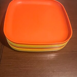 Vintage Tupperware Set of 6 Square Plates Lunch Luncheon Picnic - Etsy