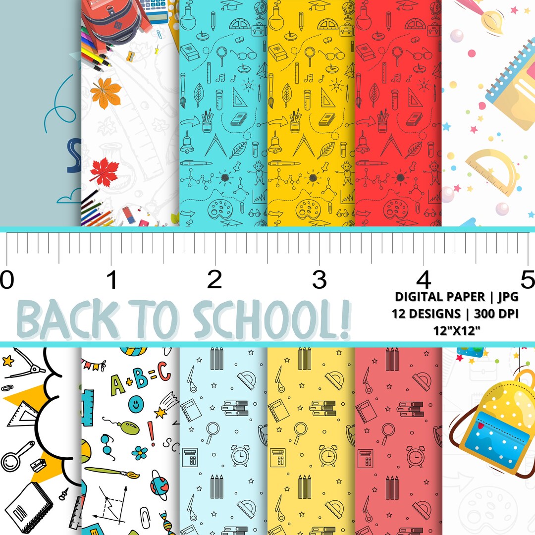 Back to School Digital Paper: Kid's Crafting Patterns (digital Download ...