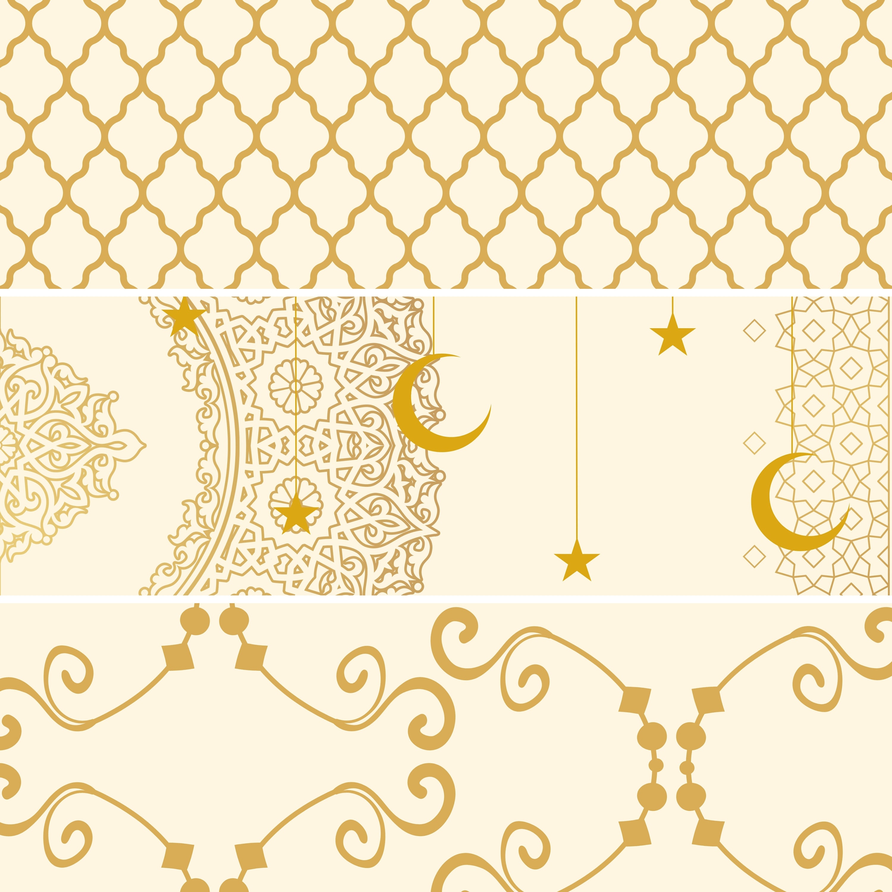 Arabic Tale Digital Paper Pack, 1001 Nights Pattern, Gold Arabic ...