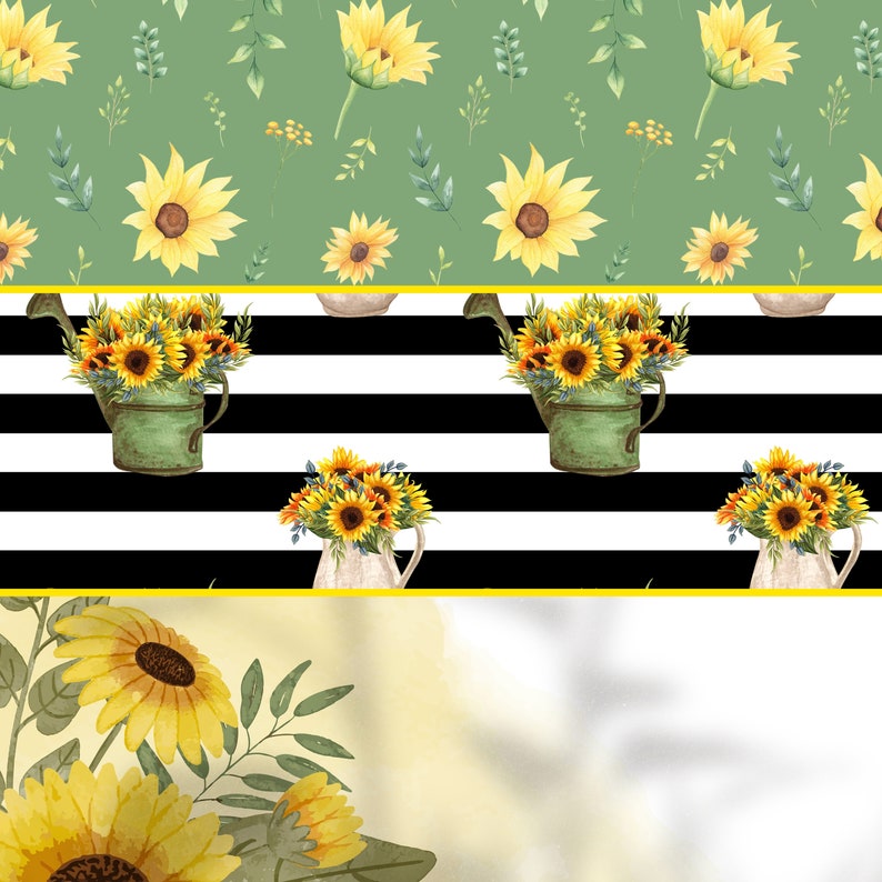 Sunflowers Digital Paper Pack, Sunflower Background, Summer Flowers ...