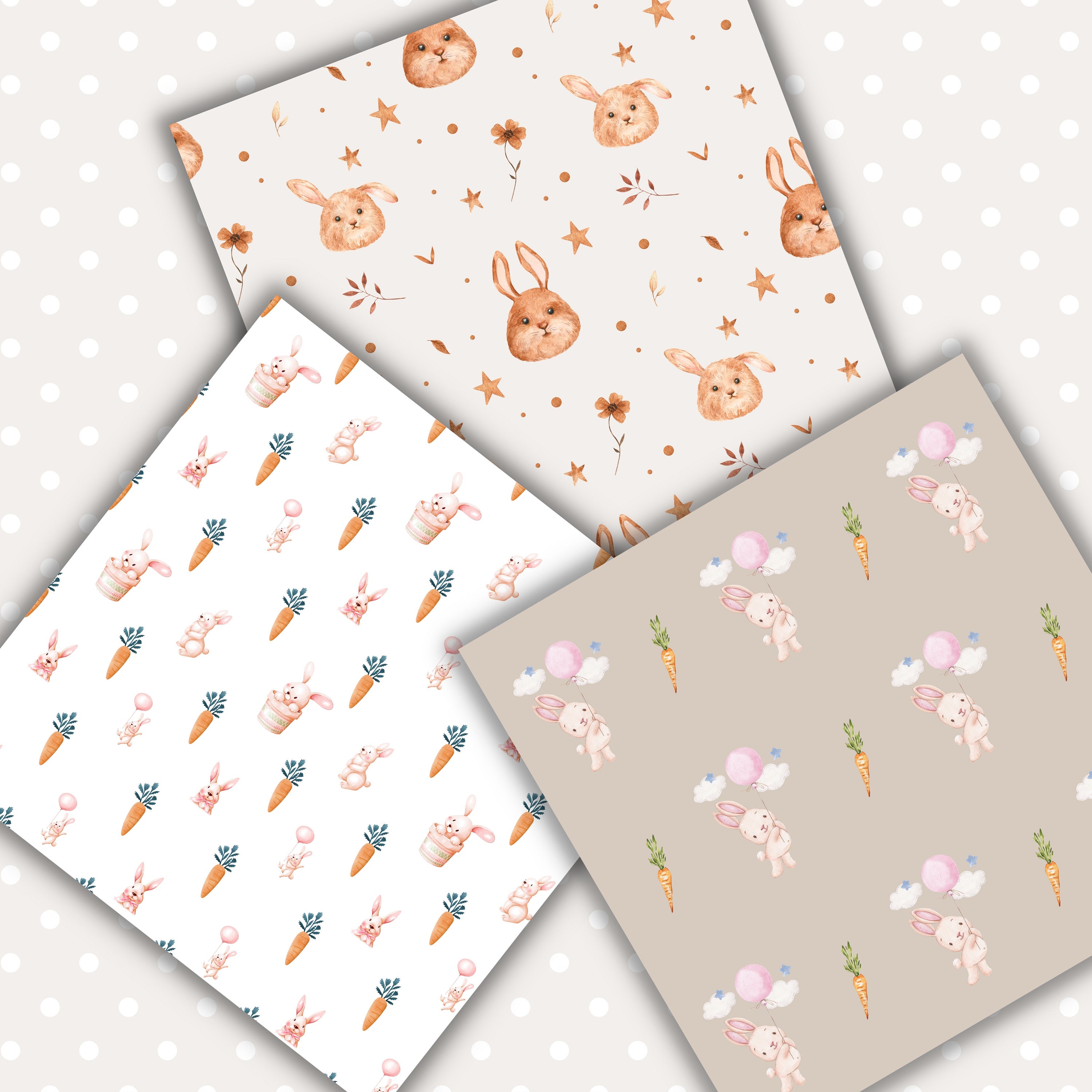 Rabbit Clipart, Bunny Clipart, Rabbit JPG, Easter Digital Paper ...