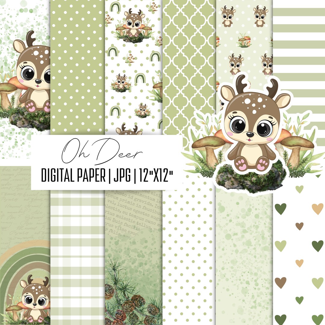 Woodland Digital Paper, Forest Animal, Digital Pattern Paper, Seamless ...