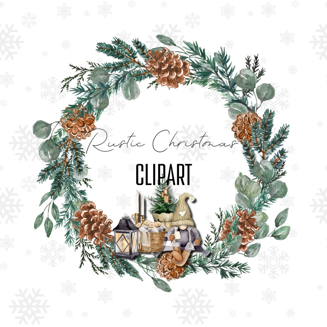 Rustic Christmas Clipart, Christmas PNG, Rustic Clipart, Rustic ...