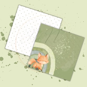 Baby Fox Digital Paper, Forest Animals Prints, Digital Paper Pack ...
